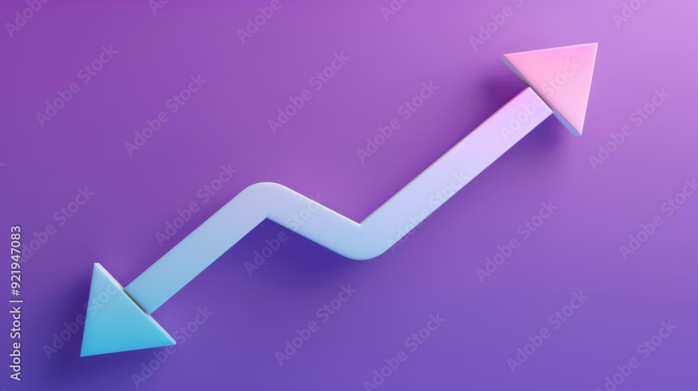 Increasing trend line with arrows indicating growth and progress. The ...