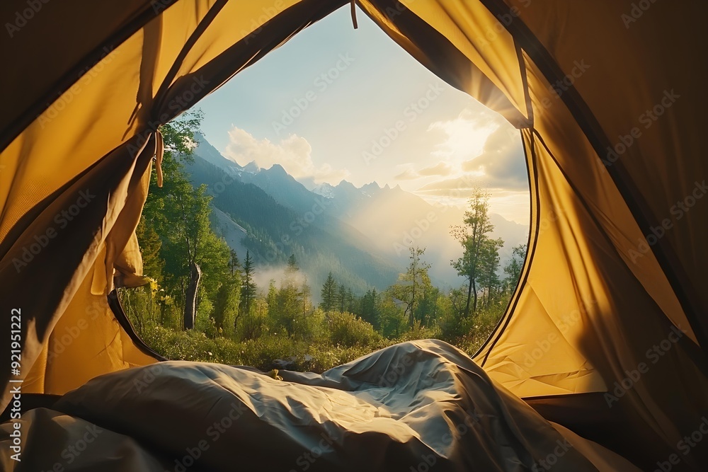 Embracing the Serenity of Nature Waking up to Majestic Mountains from ...