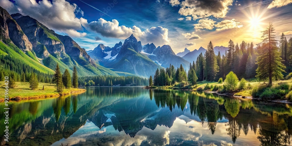 ภาพประกอบสต็อก Stunning 4k desktop wallpaper of a breathtaking nature ...