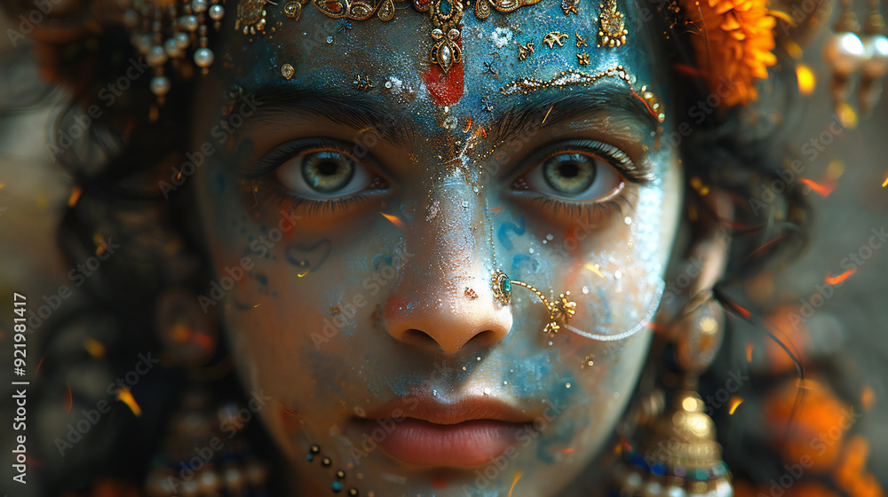 Lord Krishna in Vishnu Avatar from Mahabharata Stock Photo | Adobe Stock