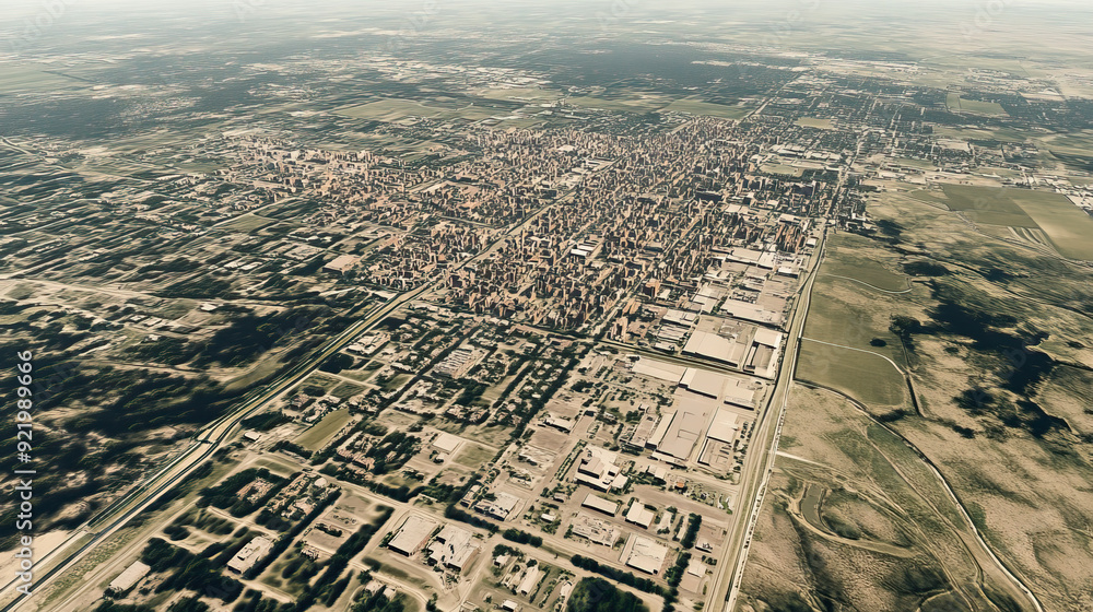 Technical aerial visual, 3D LiDAR GIS aerial map satellite scan model ...