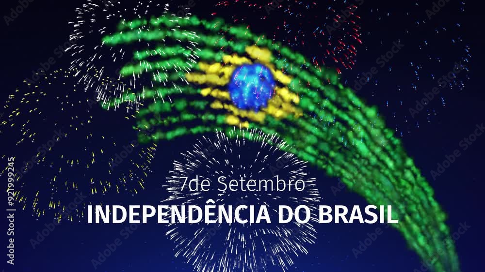 September 7, brazilian independence day banner. Fireworks brazilian ...