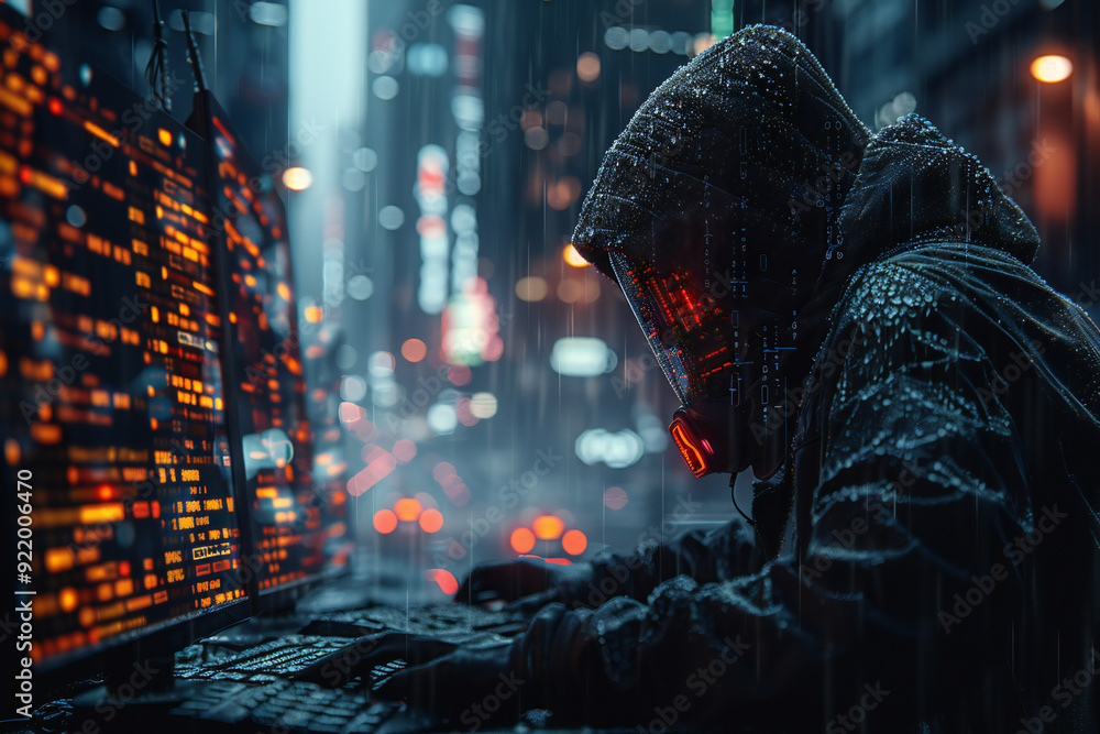 Cyber Attacker Exploiting Unsecured Connections with AI Stock Photo | Adobe Stock