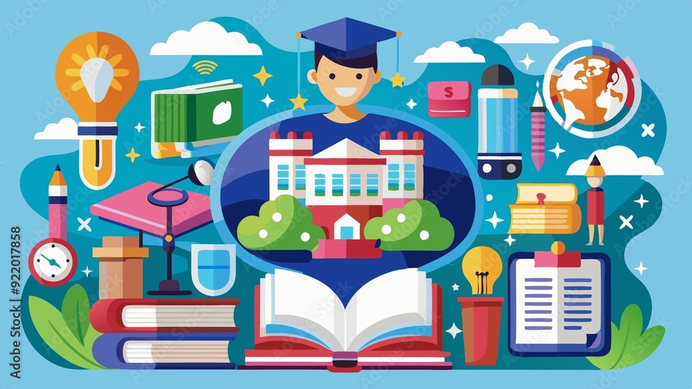 Graduation cap and graduation certificate and a graduation party and ...