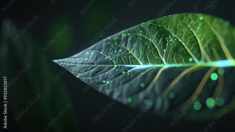 Illuminated 3D Model of Photosynthesis Process in Leaf - Light Energy ...