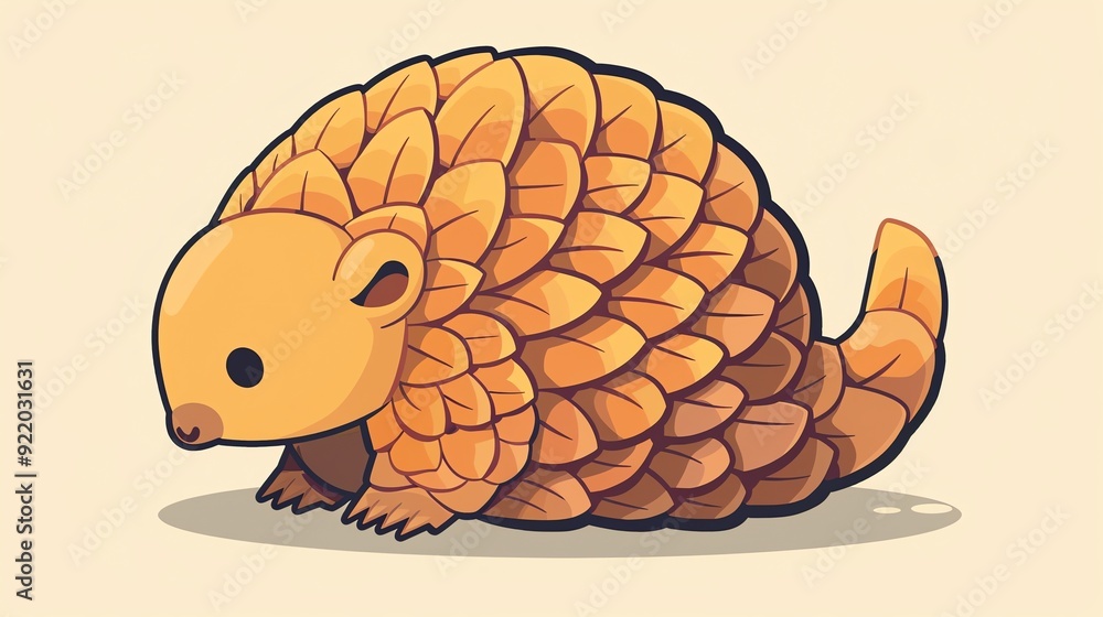 Create a vector illustration of a Sunda Pangolin in Curl A Sunda ...