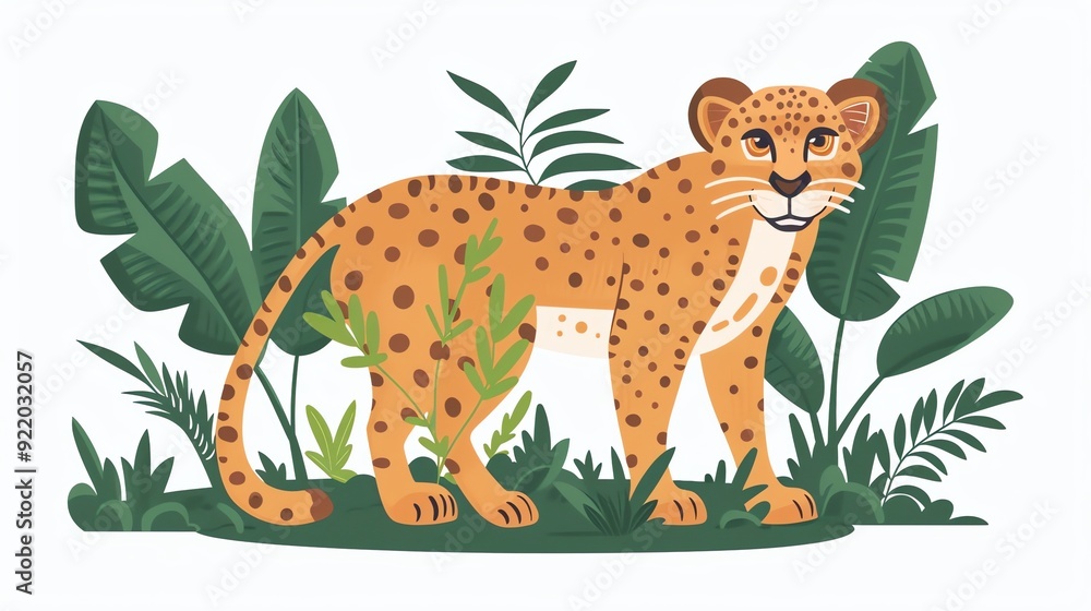 Create a vector illustration of a Florida Panther A Florida panther in ...