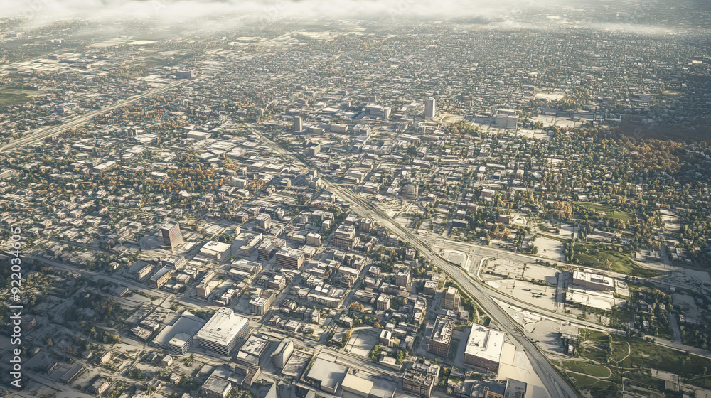 Technical aerial visual, 3D LiDAR GIS aerial map satellite scan model ...