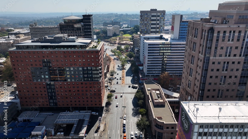 Johannesburg Skyline At Johannesburg In Gauteng South Africa. Downtown ...