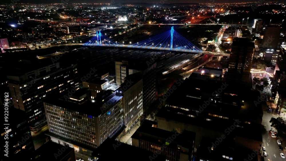 Nelson Mandela Bridge At Johannesburg In Gauteng South Africa. City At ...