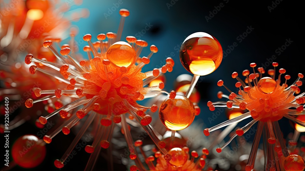 Conceptual depiction of immune cells releasing cytokines and antibodies ...