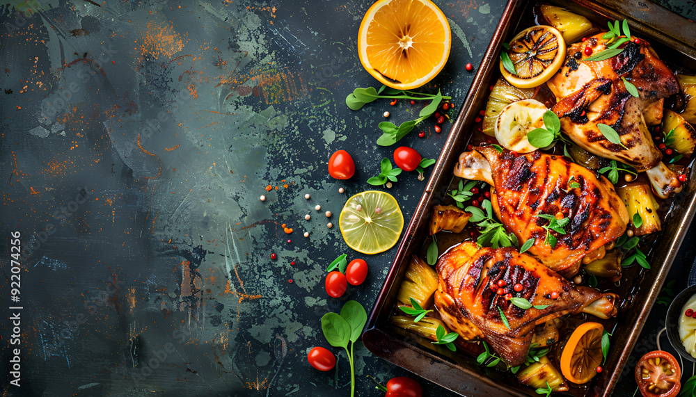 Traditional barbecue spatchcocked chicken al mattone chili with orange ...