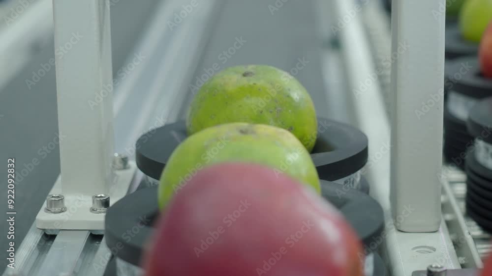 Quality Control of product fruits in factory. Fully automated ...