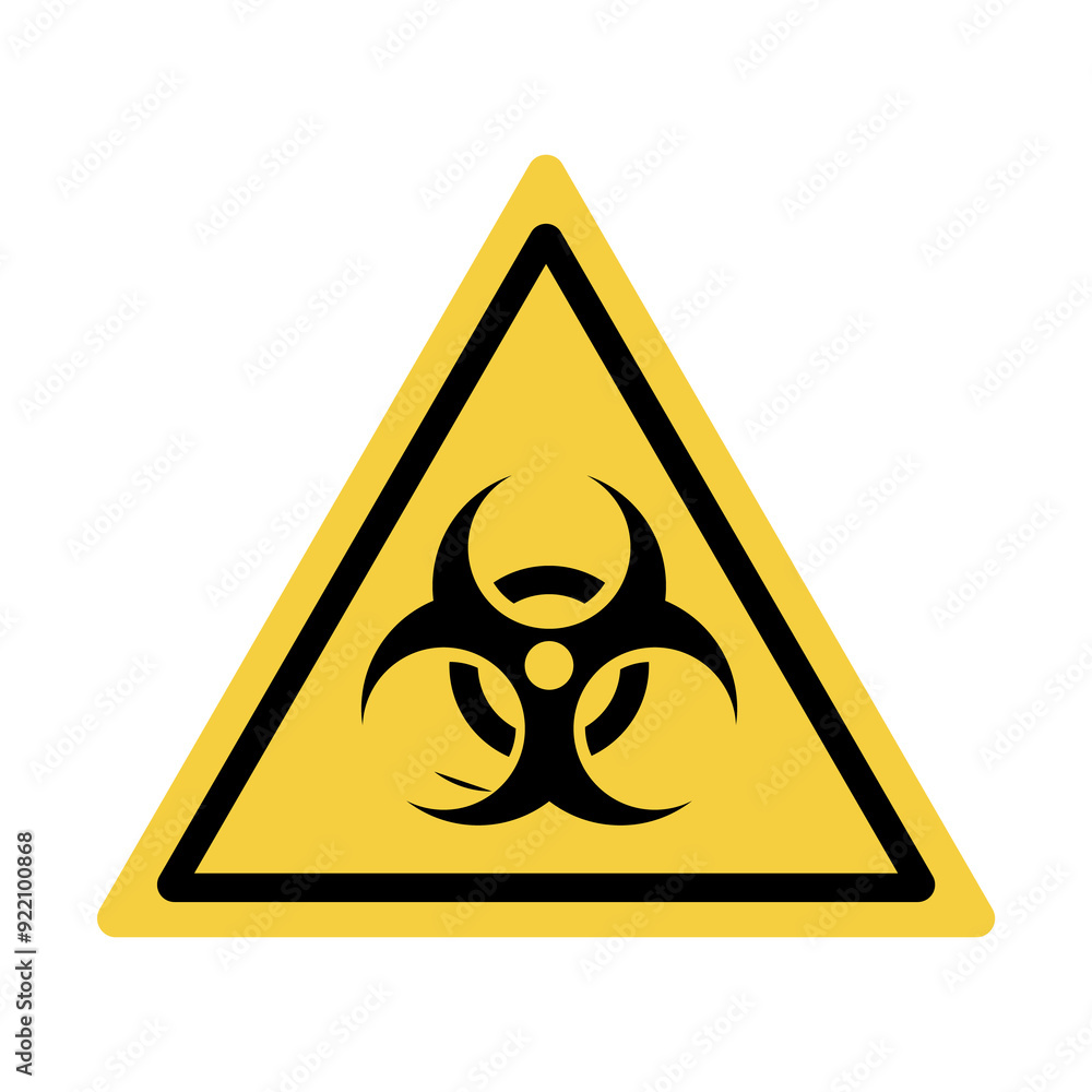 Danger warning board icon, biological hazard. Caution and dangerous ...