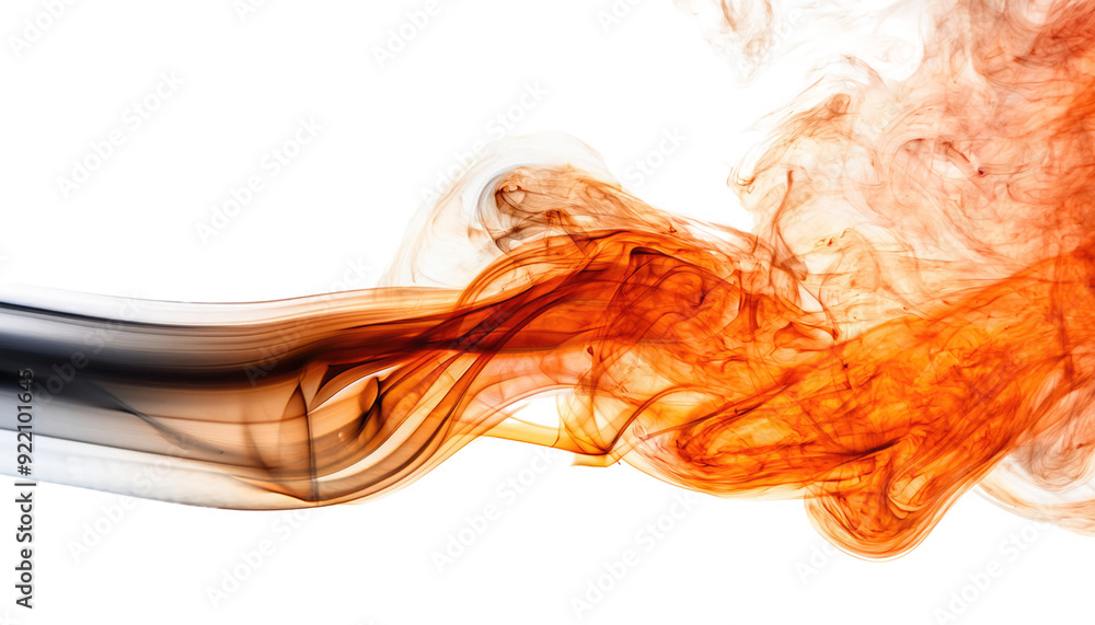 Abstract Smoke and Fire Line on Transparent Background isolated on ...