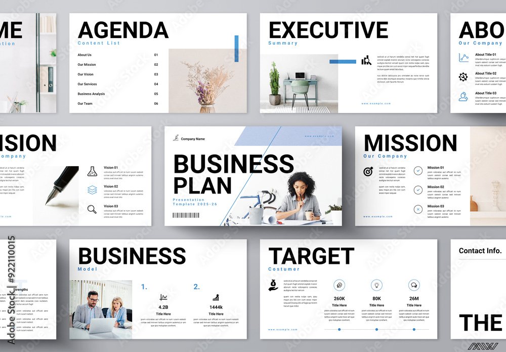 Business Plan Presentation Template Stock Template | Adobe Stock