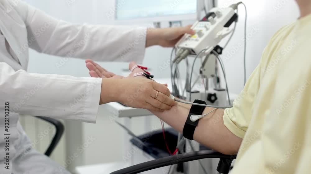 Electromyography for testing patient nerve activity. A modern medical ...