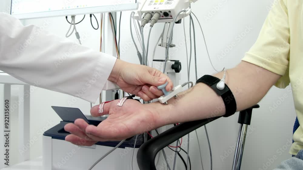 Electromyography for testing patient nerve activity. A modern medical ...