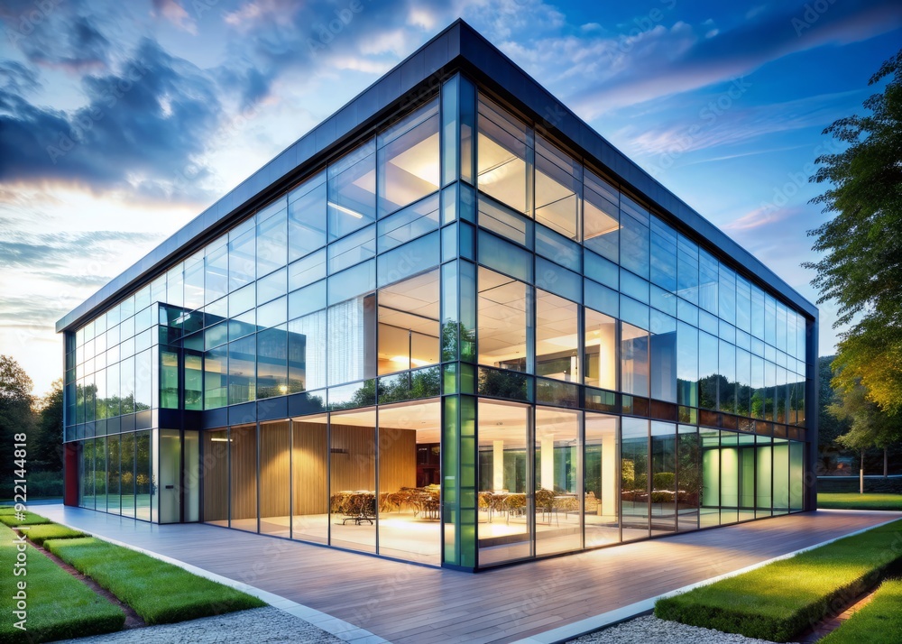 Glass facade building design contemporary style minimalist look ...