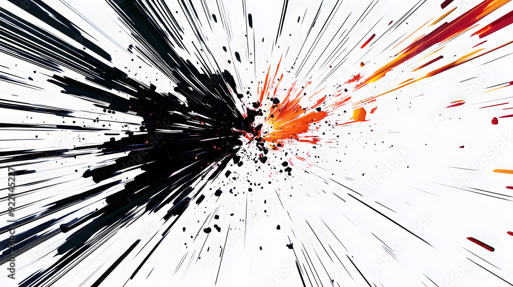 Dynamic manga motion effects with comic-style speed lines, action ...