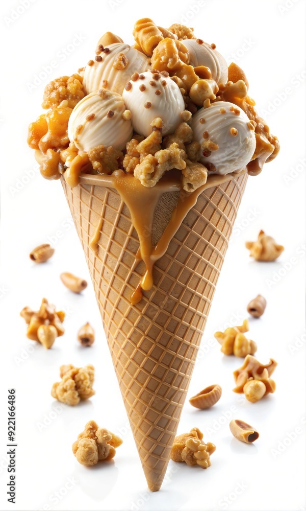Popcorn Flavour Ice Cream Cone with Swirls and Whipped Delights with ...