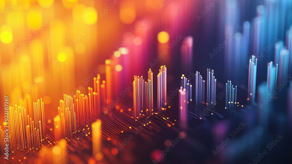 A detailed shot of a 3D heatmap chart with color-coded data points and ...
