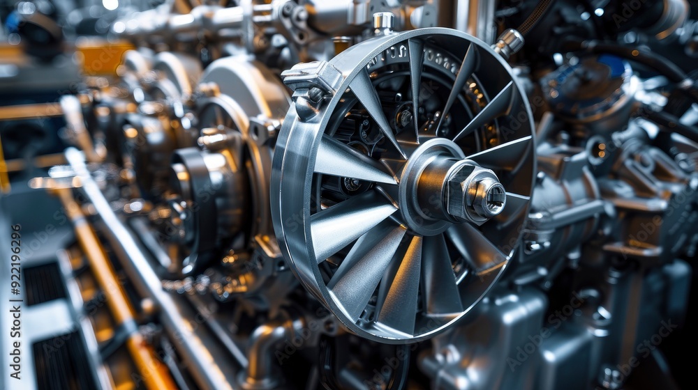 A detailed view of a boat engine's propeller and drive system ...