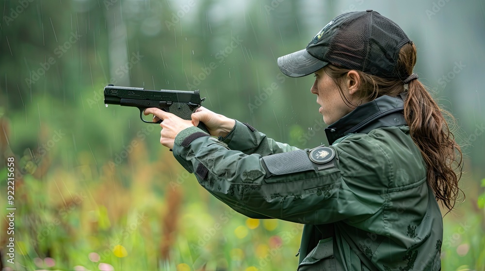 An image of a professional firearm instructor demonstrating proper ...