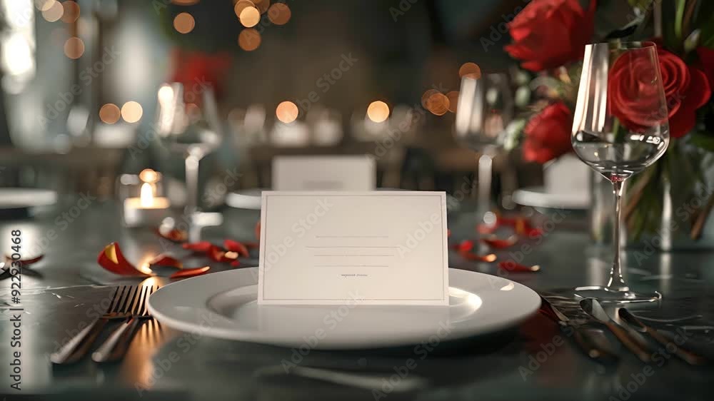 fine dining table setting of luxury fancy restaurant menu invitation ...