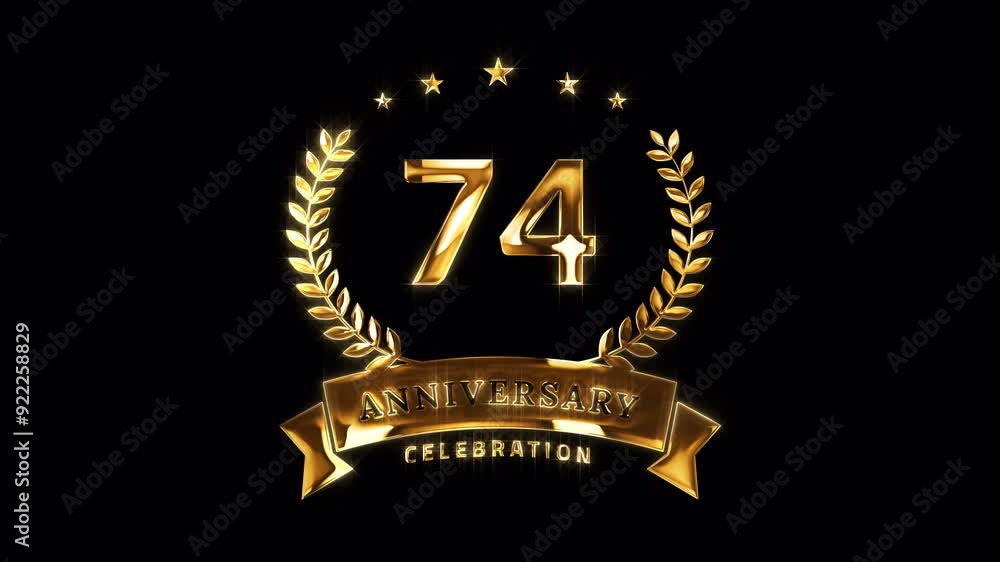 74th Anniversary Celebration. Happy 74 Years Anniversary Animation in ...
