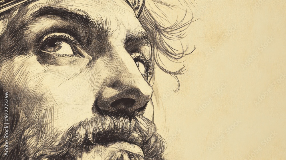 Biblical Illustration: Close-up of David's face as he is crowned king ...