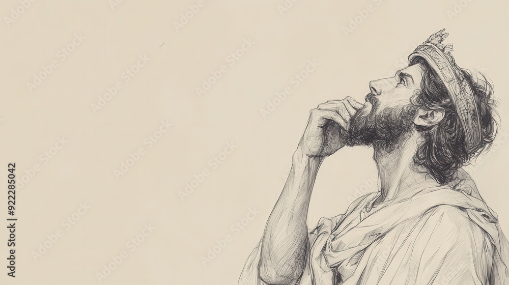 Biblical Illustration of David Hears Saul's Death: David Holds Saul's ...