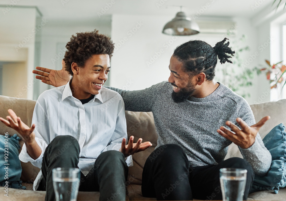 father son family man child conversation talking parent boy happy ...