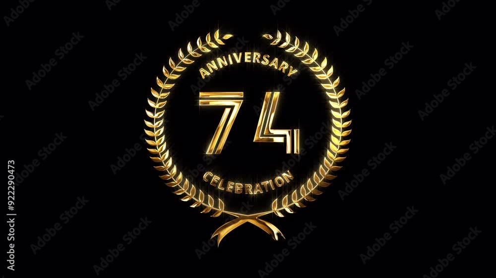 74th Anniversary Celebration. Happy 74 Years Anniversary Animation in ...