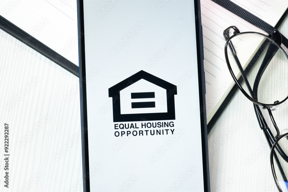 New York, USA - 10 August 2024: Equal Housing Logo on Phone Screen ...
