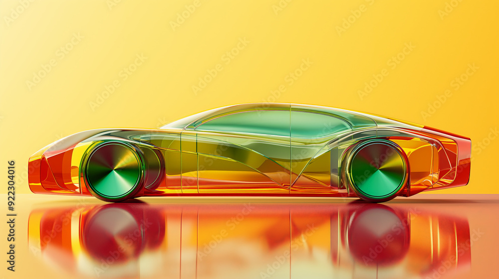 3D concept car design showcases a blend of transparent materials and ...