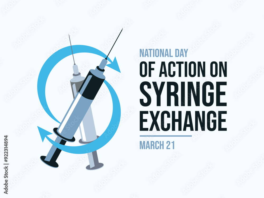 National Day of Action on Syringe Exchange poster vector illustration ...