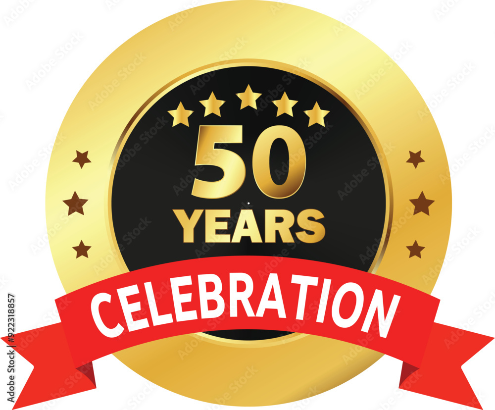 50 Years Celebration Seal 50 Years Golden Logo 50 Years Anniversary