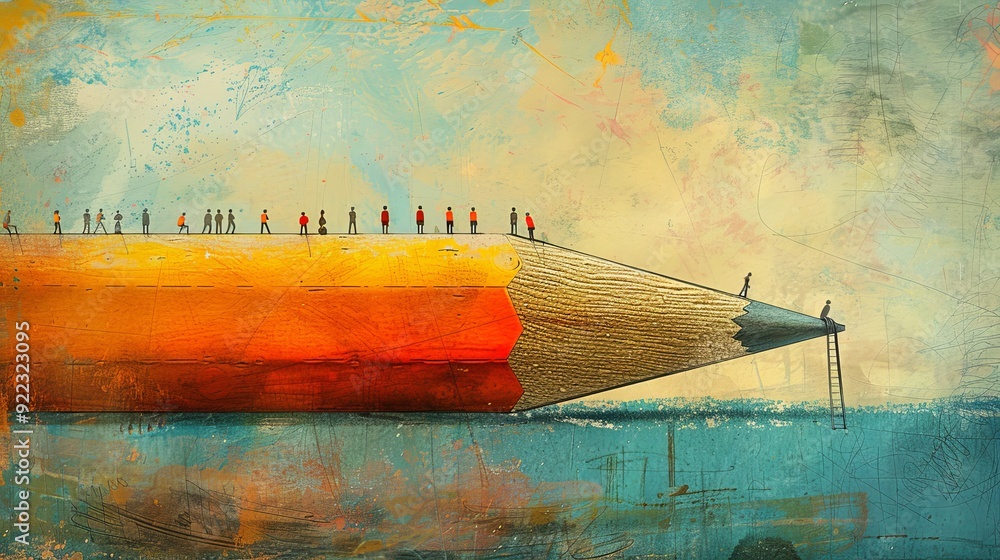 giant pencil clip art , people climbing pencil clip art , creative ...