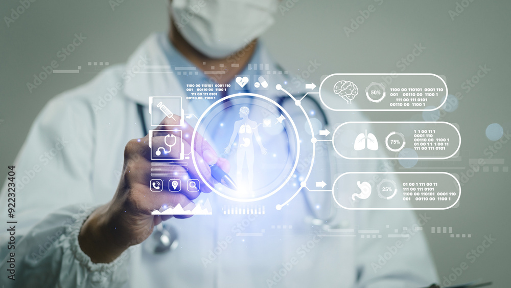 Medical technology and futuristic concept.Digital healthcare and ...