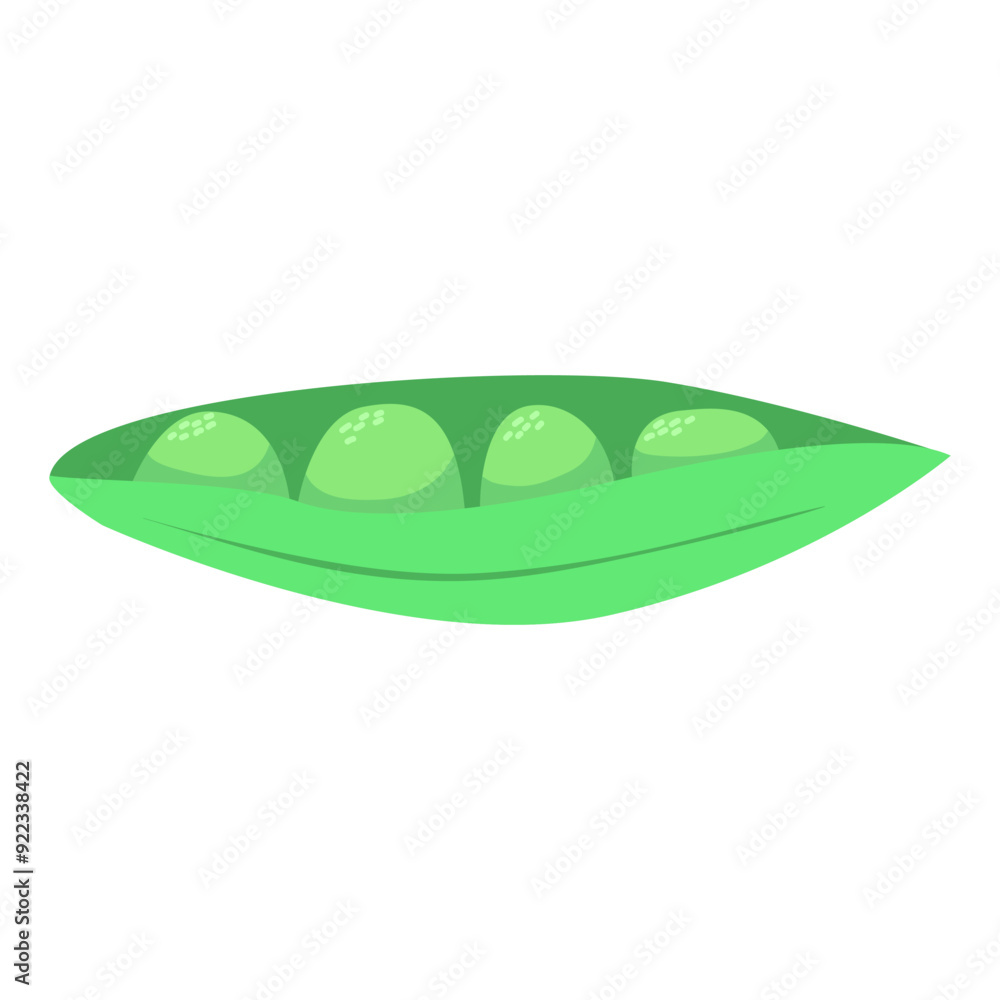 Cartoon green pea.Pod of green peas. Open pea pod.Vegetable harvest ...