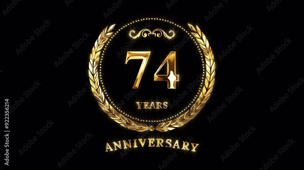 74th Anniversary Celebration. Happy 74 Years Anniversary Animation in ...