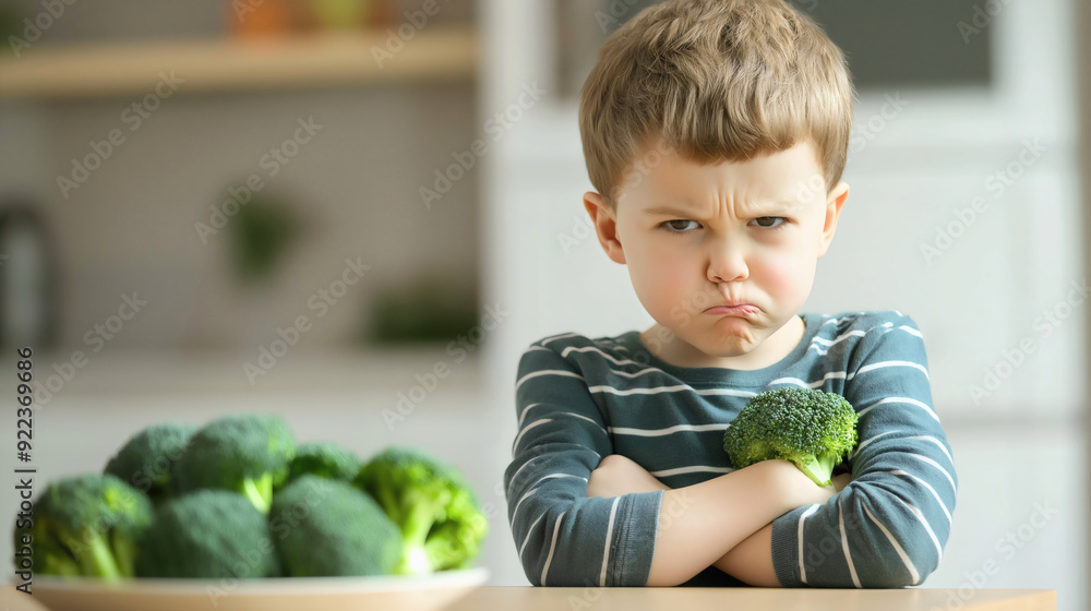 Portrait of angry little Caucasian boy with discontented, dissatisfied ...
