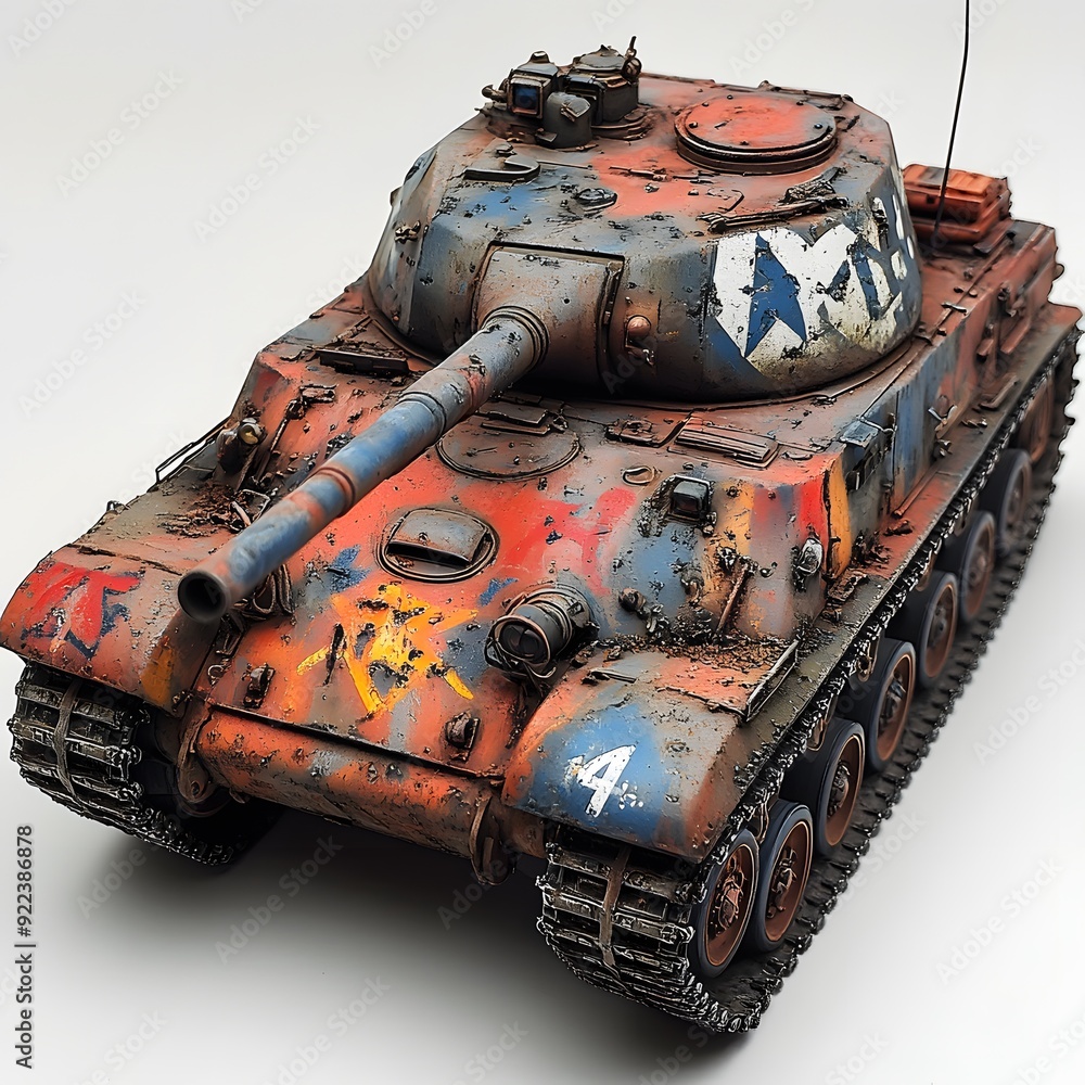 Tank with War Paint: A tank decorated with war paint or insignias ...