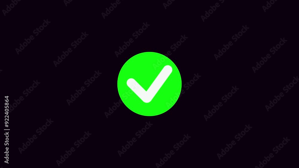 Animation of a completed task with a check mark icon. Animation of ...