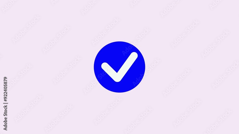 Animation of a completed task with a check mark icon. Animation of ...