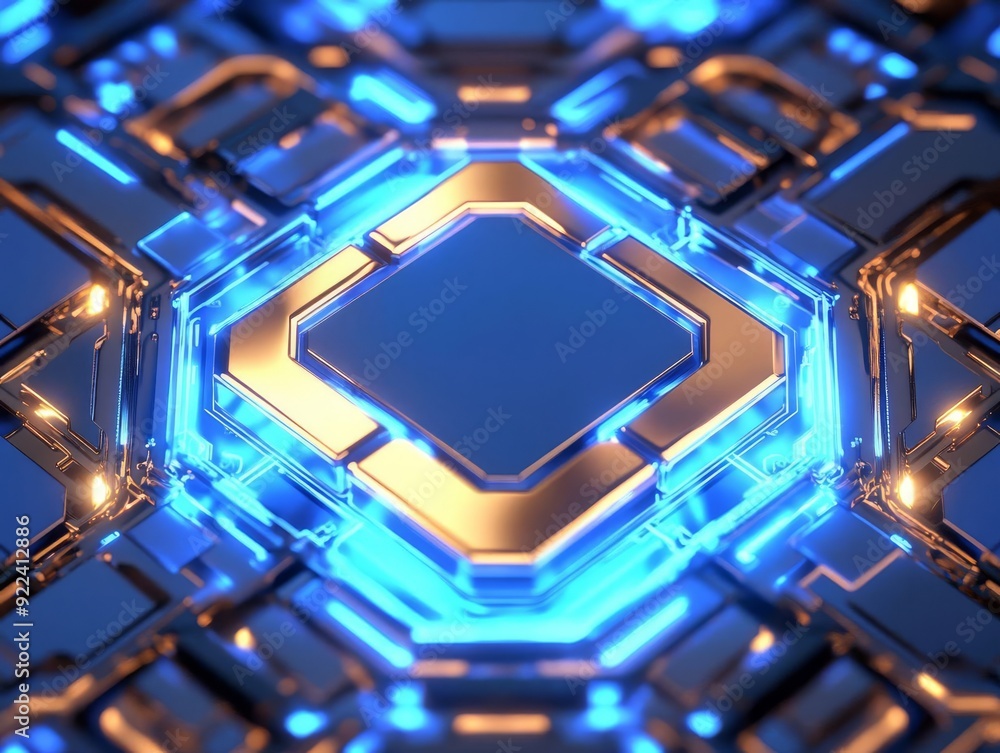 Futuristic Cyber Grid Layers A HighTech Digital Design with Striking ...