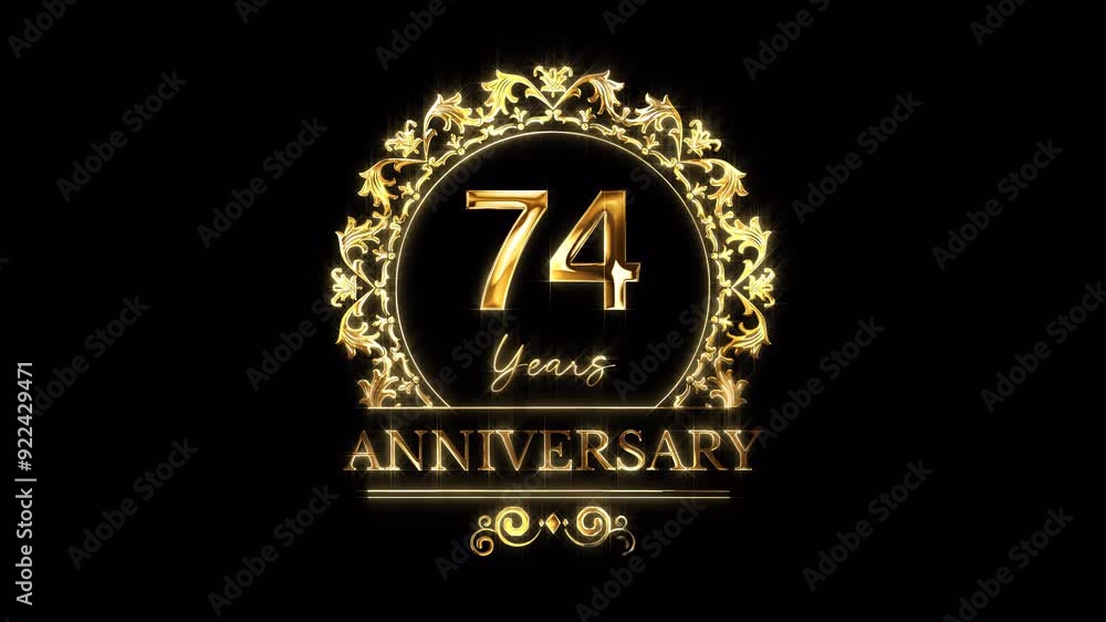 74th Anniversary Celebration. Happy 74 Years Anniversary Animation in ...