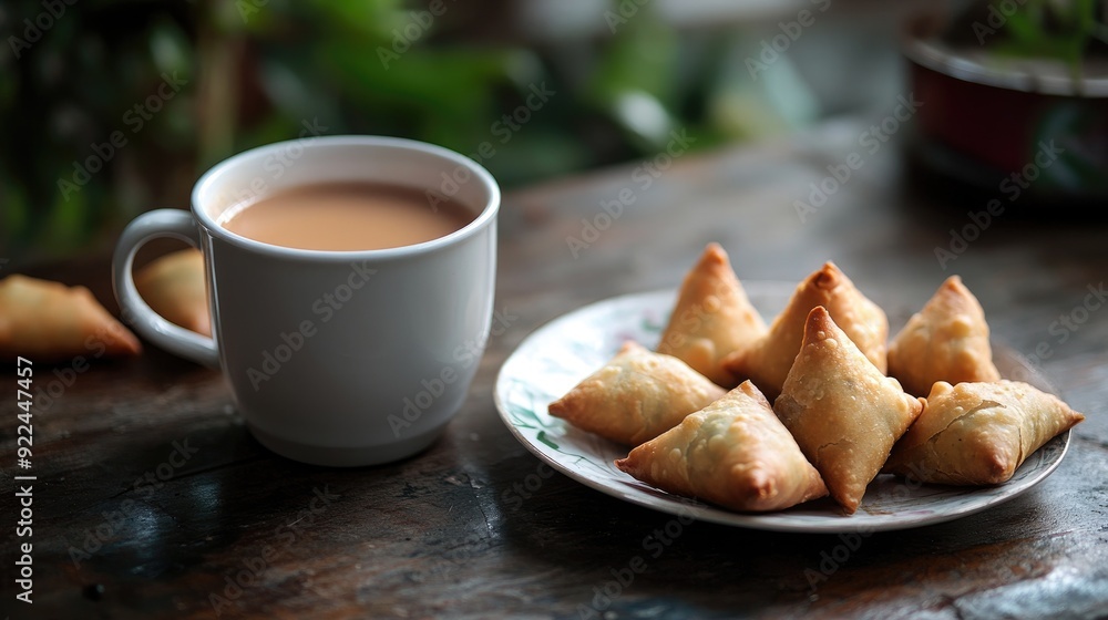 Masala Chai and Samosas: A cup of masala chai with a plate of freshly ...