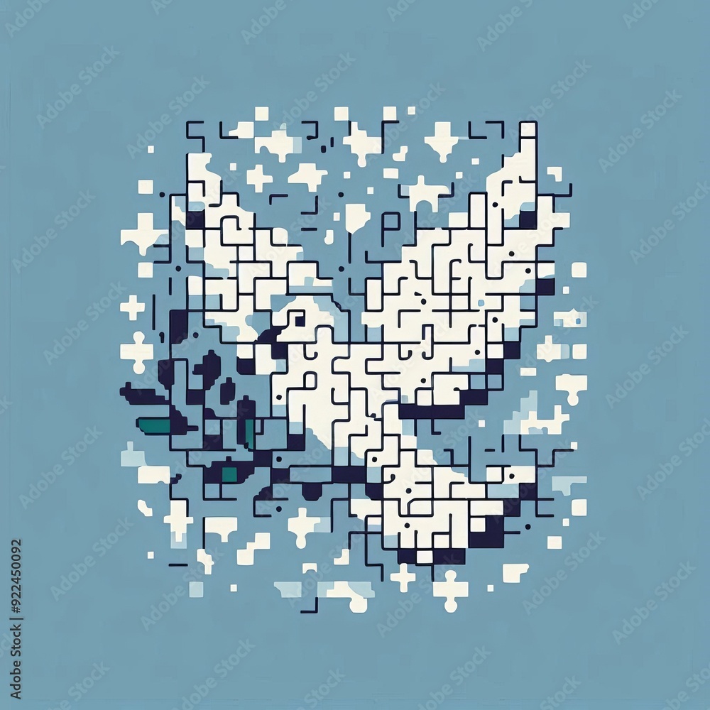 113 Pixel Art Peace Puzzle A pixel art composition where each pi foto ...